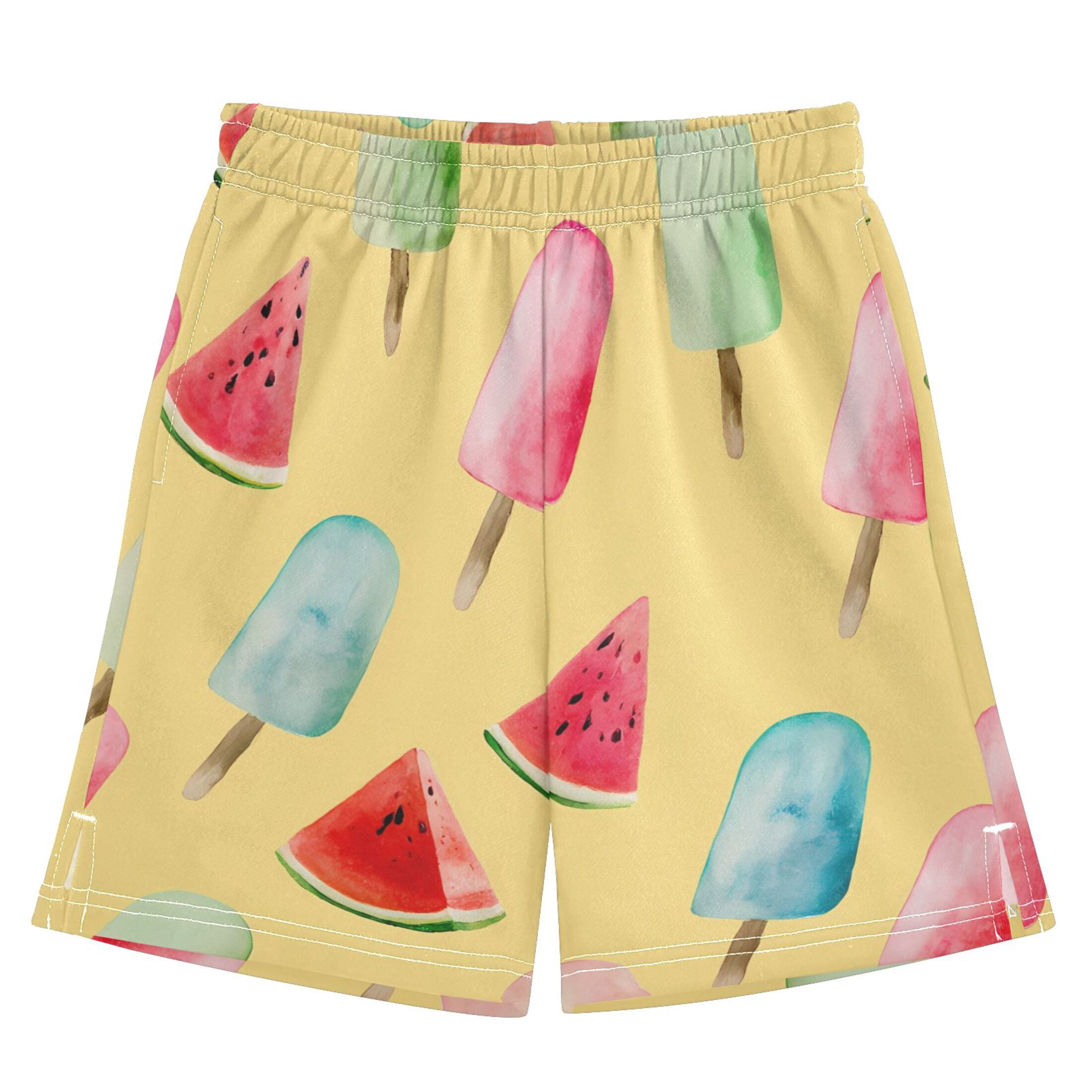 BZSMCE Adjustable Drawstring Casual Shorts With Popsicle Watermelon ...