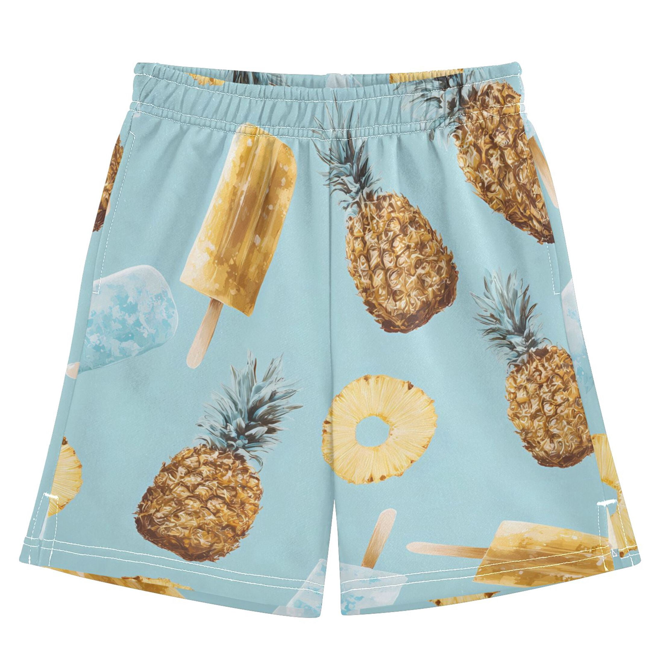BZSMCE Adjustable Drawstring Casual Shorts With Popsicles Pineapple ...