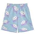 BZSMCE Adjustable Drawstring Casual Shorts With Purple Manta Fish ...