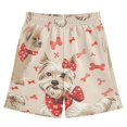 BZSMCE Adjustable Drawstring Casual Shorts With Schnauzer Red Bow Red ...