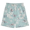 BZSMCE Adjustable Drawstring Casual Shorts With Sky Blue Butterfly ...