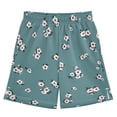 BZSMCE Adjustable Drawstring Casual Shorts With Small White Flowers ...