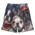 BZSMCE Adjustable Drawstring Casual Shorts With Three French Bulldogs ...