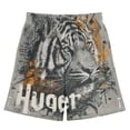 BZSMCE Adjustable Drawstring Casual Shorts With Tigers & Tiles Pattern ...