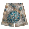 BZSMCE Adjustable Drawstring Casual Shorts With Turquoise Pearl Turtle ...