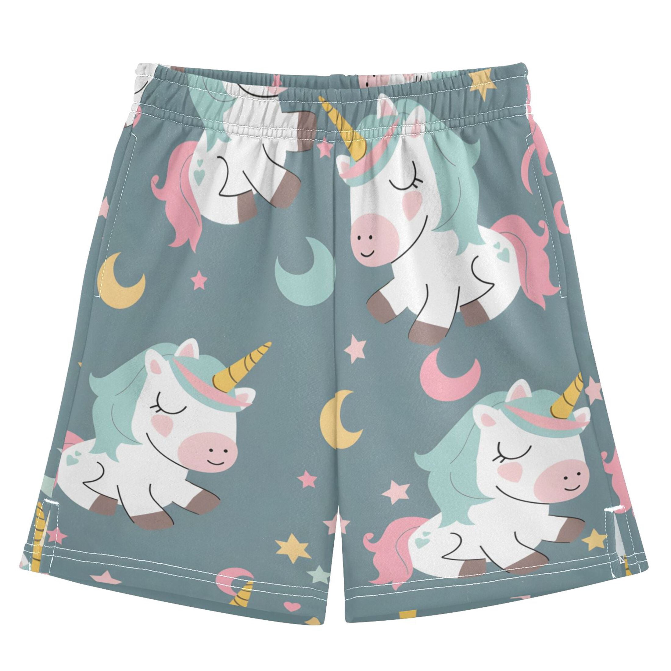 BZSMCE Adjustable Drawstring Casual Shorts With Unicorn Star Moon ...
