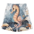 BZSMCE Adjustable Drawstring Casual Shorts With Watercolor Seahorse ...