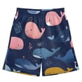 BZSMCE Adjustable Drawstring Casual Shorts With Whale Coral Pattern ...