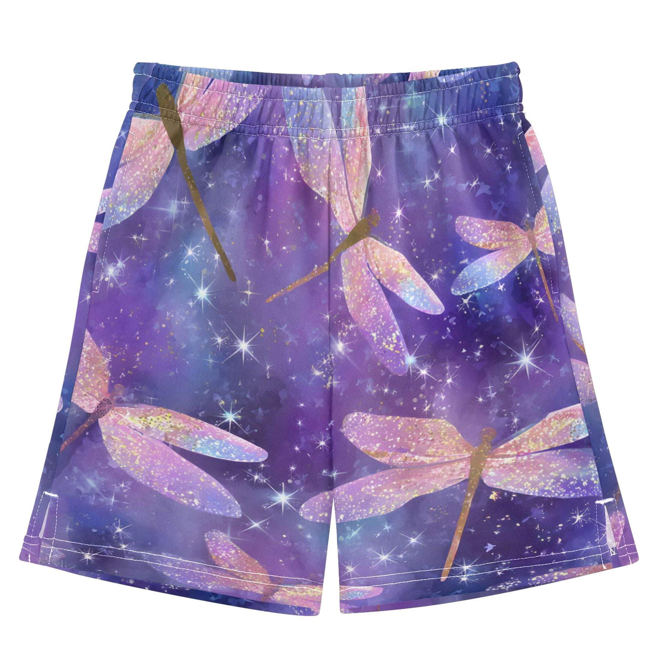 BZSMCE Adjustable Drawstring Casual Shorts With Whimsical Dragonflies ...