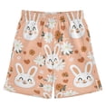 BZSMCE Adjustable Drawstring Casual Shorts With White Bunny Daisy ...