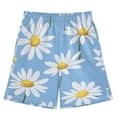 BZSMCE Adjustable Drawstring Casual Shorts With White Daisy Pattern ...