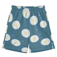 BZSMCE Adjustable Drawstring Casual Shorts With White Dandelion Flowers ...