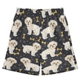 BZSMCE Adjustable Drawstring Casual Shorts With White Dog Bone Pattern ...