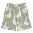 BZSMCE Adjustable Drawstring Casual Shorts With White Goose Pattern ...