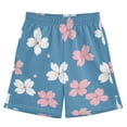 BZSMCE Adjustable Drawstring Casual Shorts With White Pink Cherry ...