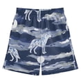 BZSMCE Adjustable Drawstring Casual Shorts With Wolf Pattern Pattern ...
