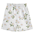 BZSMCE Adjustable Drawstring Casual Shorts With Yellow Flower Pattern ...