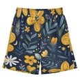 BZSMCE Adjustable Drawstring Casual Shorts With Yellow Flowers and ...