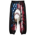 BZSMCE American Flag Baseball Print Elastic Waist Jogger Pants ...