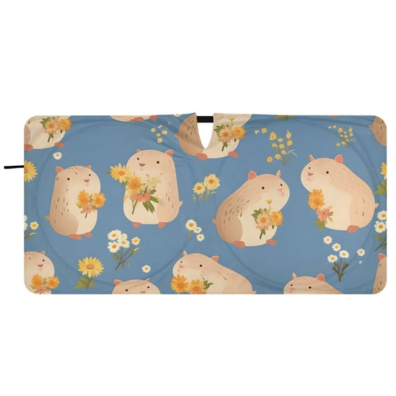 BZSMCE Animals Holding Flowers Pattern Shade Foldable UV Protection for ...
