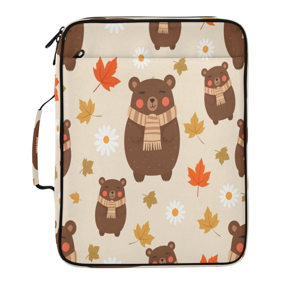 BZSMCE Autumn Bear Pattern Pattern Water-Resistant Filing Folder Binder ...