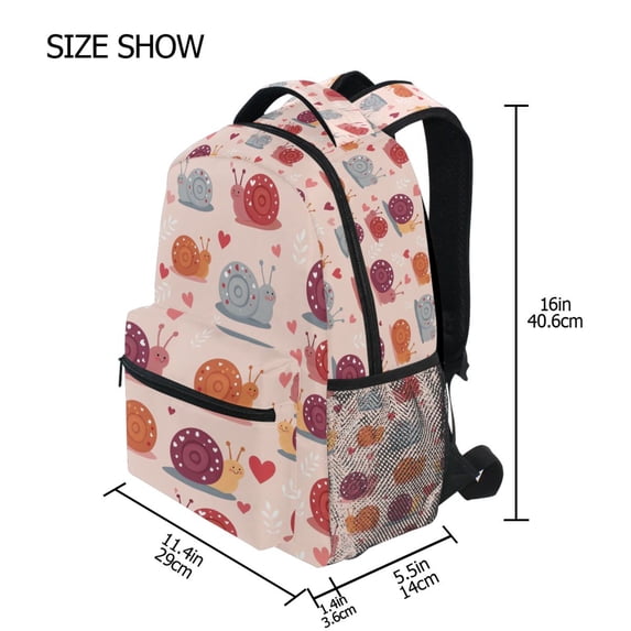 BZSMCE Backpack Schoolbag 15L/18L 2-SIZE Snail and Starfish Pattern ...