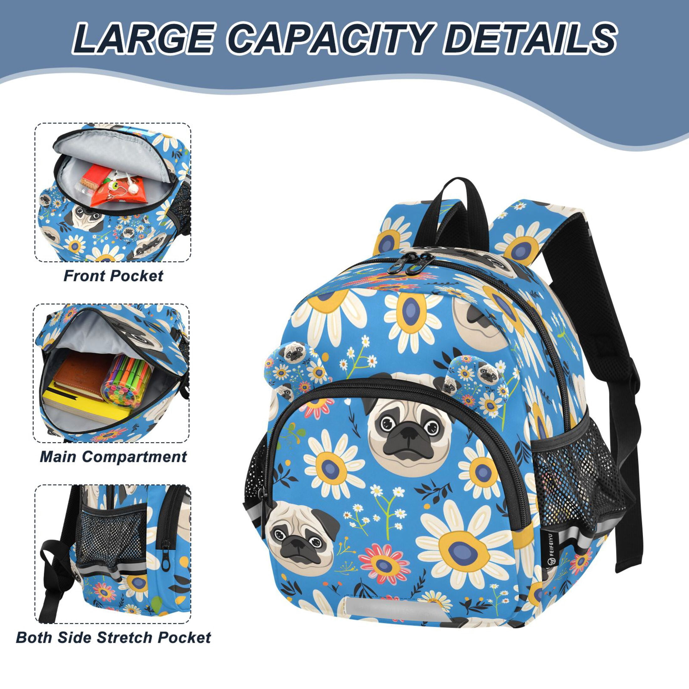BZSMCE Backpack Suitable Schoolbag 290 Twill 9.4/12.25L-Pug Flowers ...