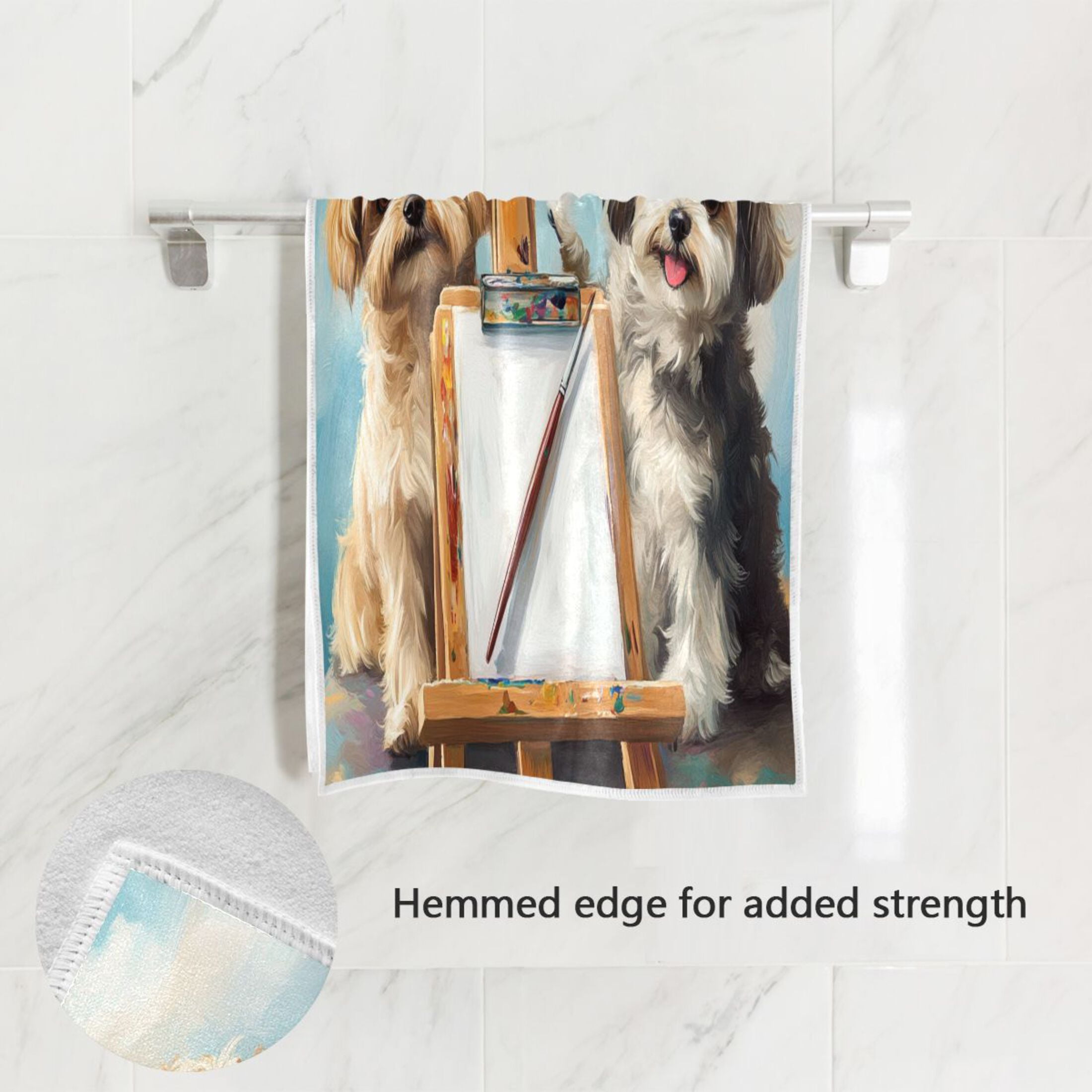 BZSMCE Bath Towel 30 X 15 in Soft Towel Dogs Drawing Board Design ...