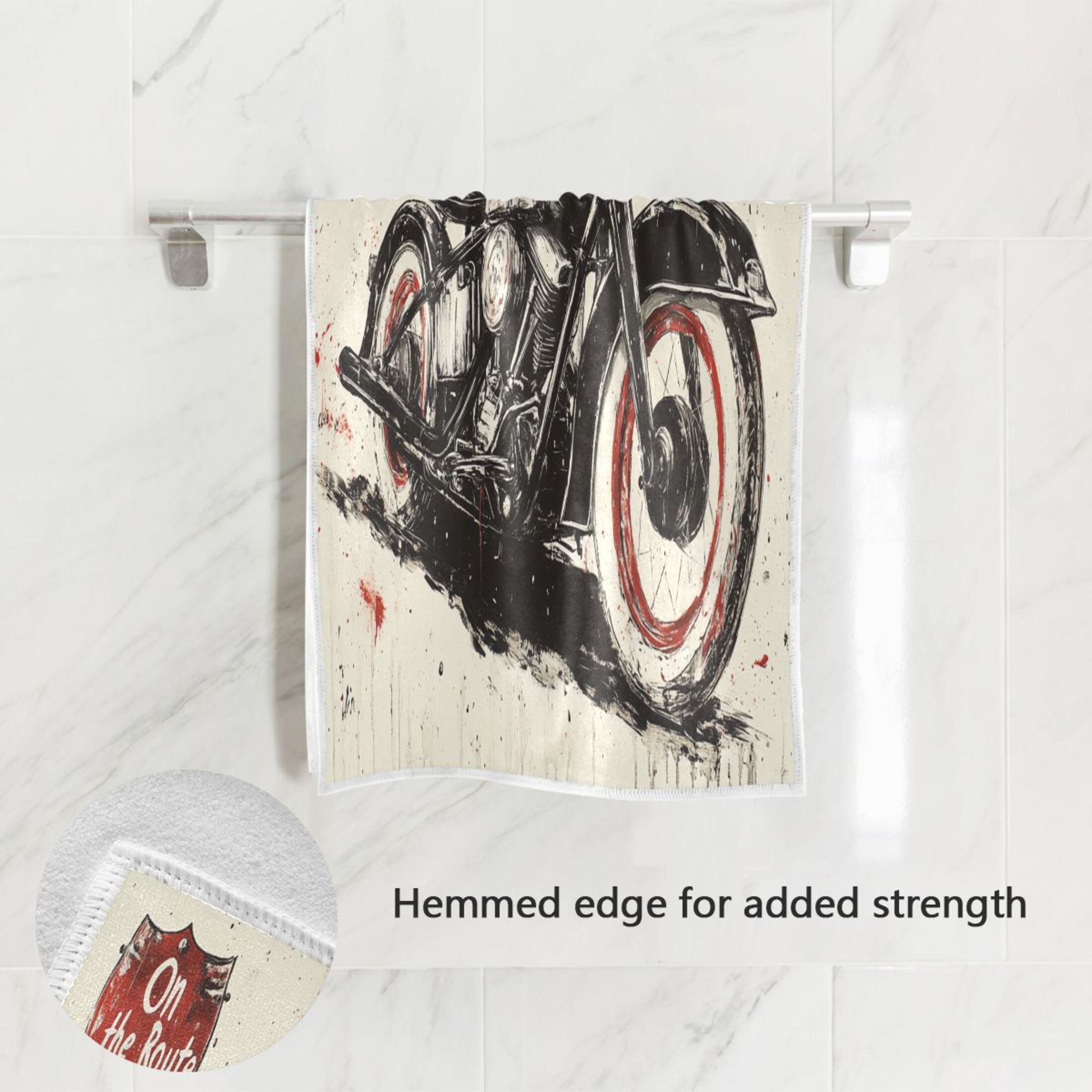 BZSMCE Bath Towel 30 X 15 in Soft Towel Route 66 Motorcycle Design ...