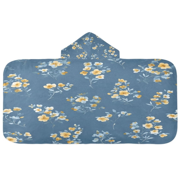 BZSMCE Bath Towels Soft Hooded Beach Towel In Yellow Flower Pattern ...