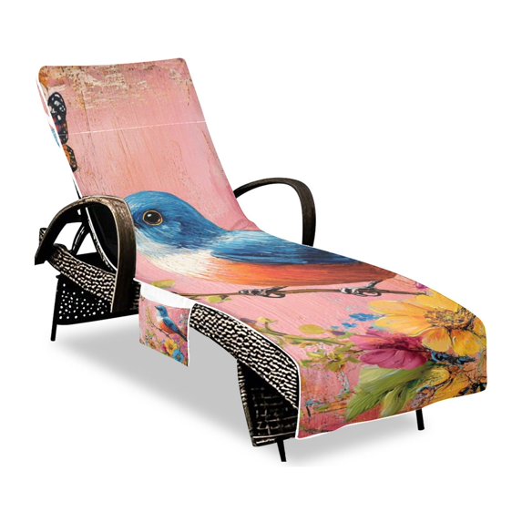 BZSMCE Beach Chair Cover Chair towel With Creatively Birdsong Among ...