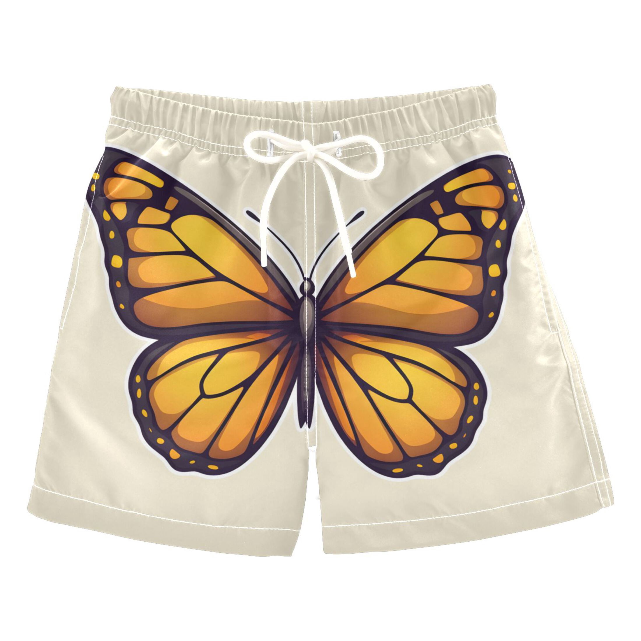 BZSMCE Beach Shorts Trunks Quick Dry Short Butterfly Color Yellow Of ...