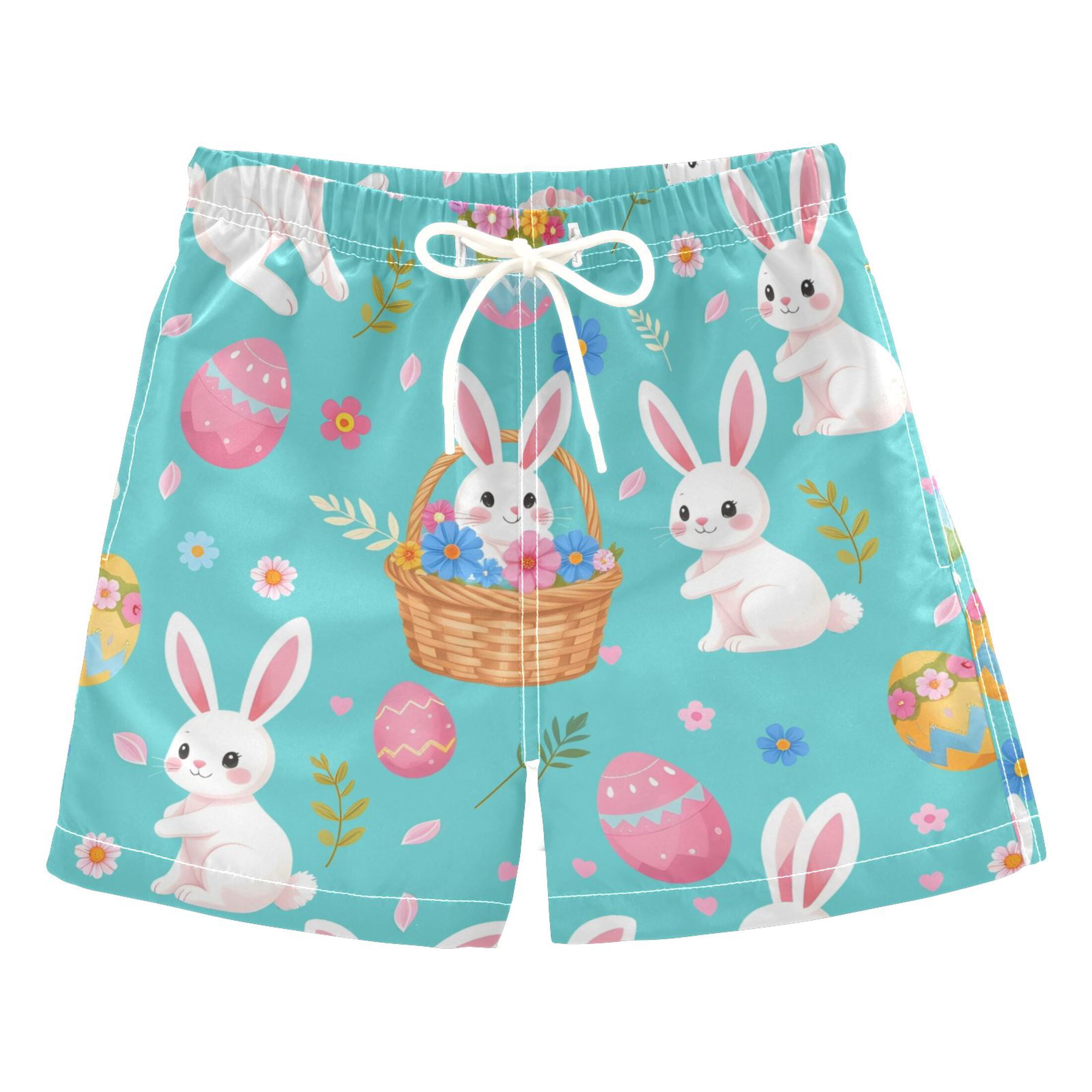 BZSMCE Beach Shorts Trunks Quick Dry Short Cartoon Rabbit Easter Egg ...