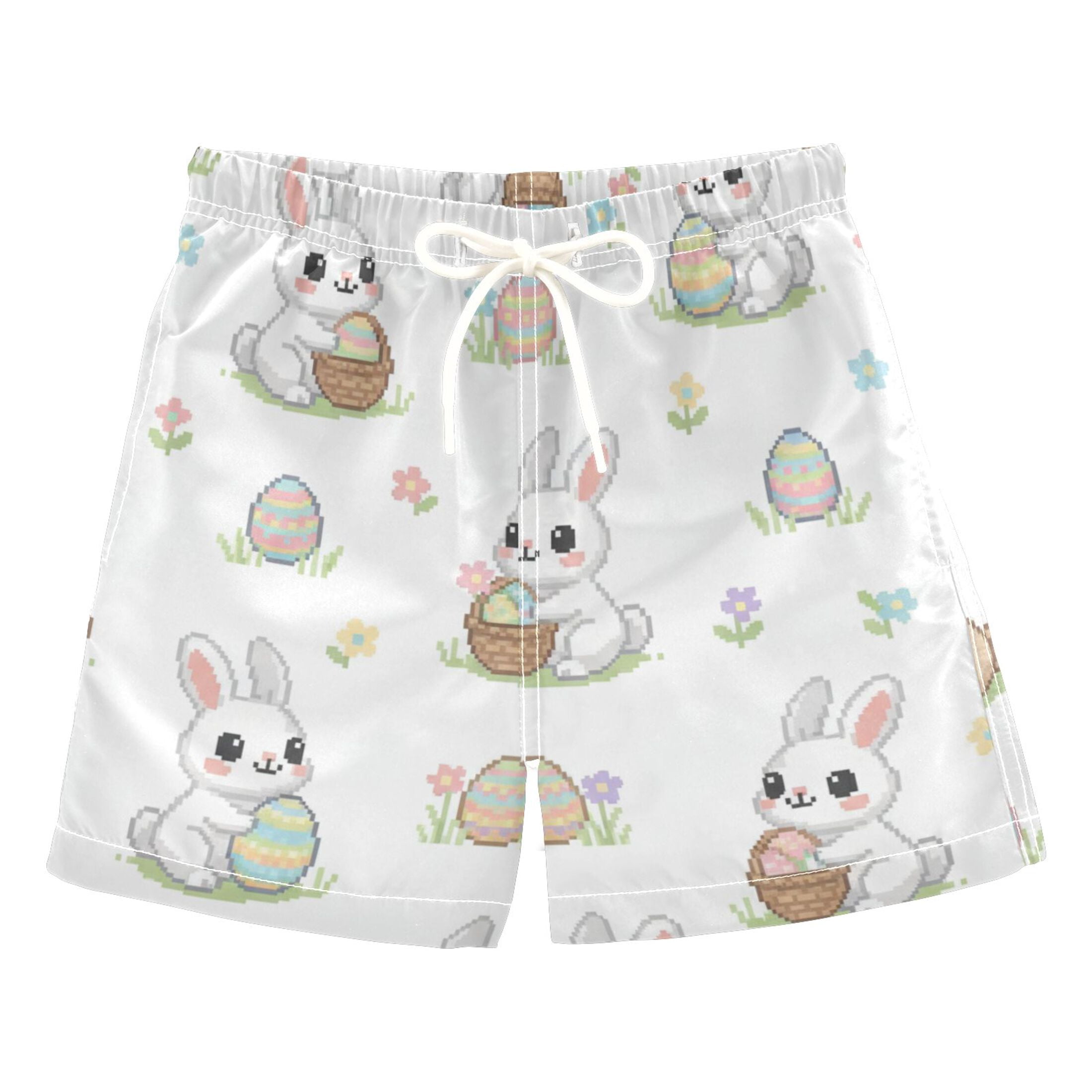 BZSMCE Beach Shorts Trunks Quick Dry Short Easter Bunny Of Printed ...