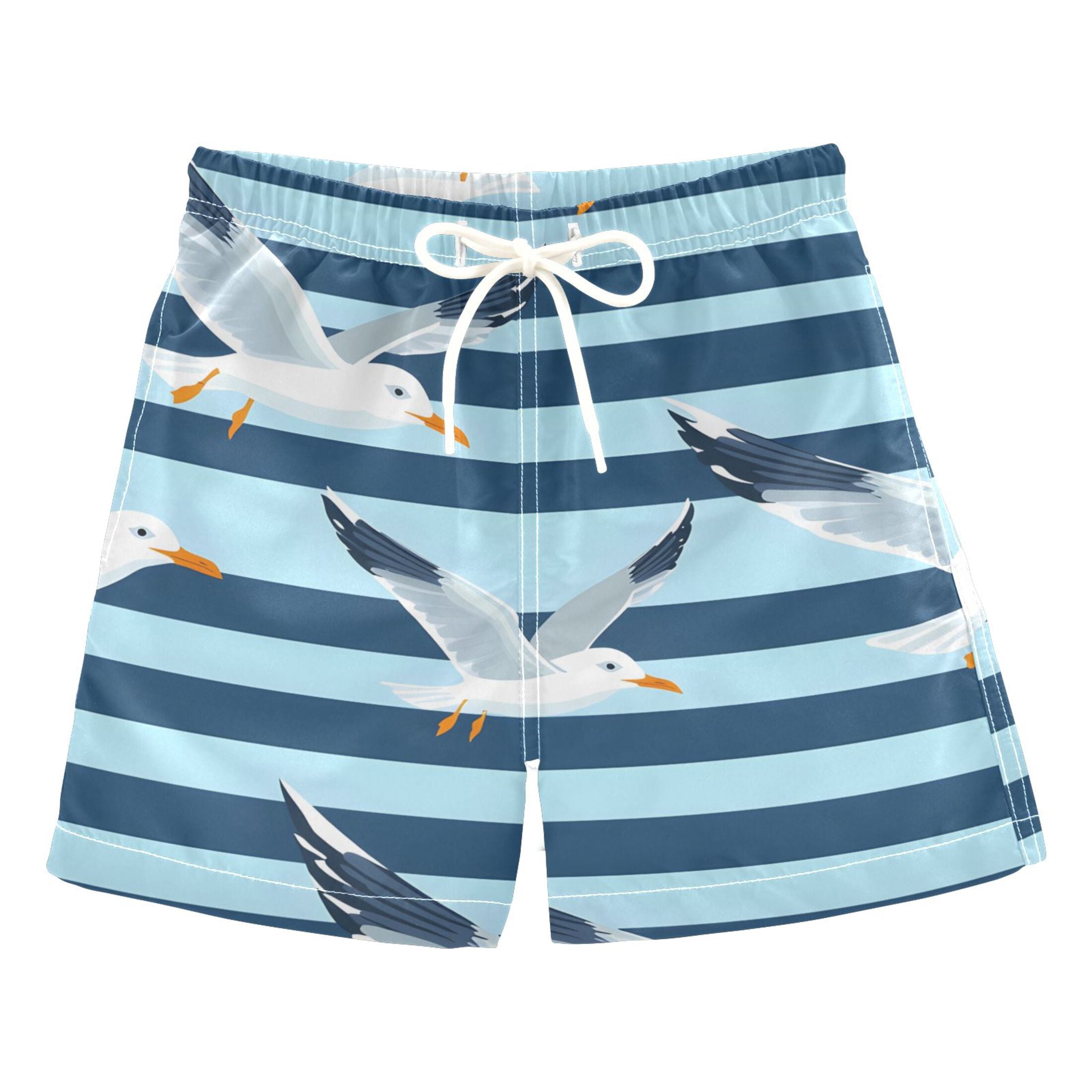 BZSMCE Beach Shorts Trunks Quick Dry Short Nautical Seagull Pattern Of ...