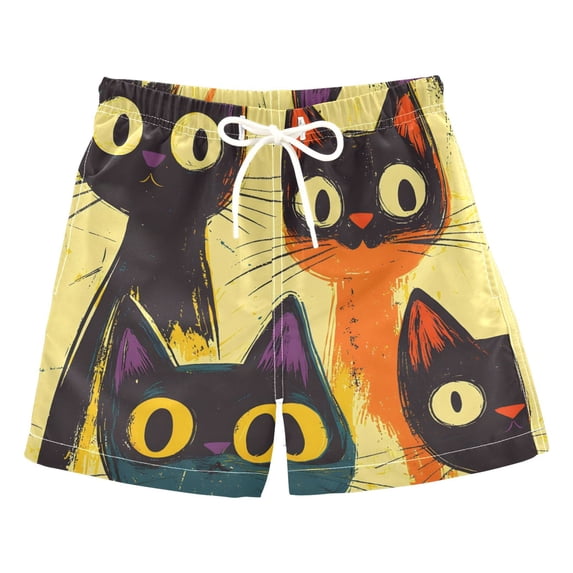 BZSMCE Beach Shorts Trunks Quick Dry Short Pop Art Cat Pattern Of ...