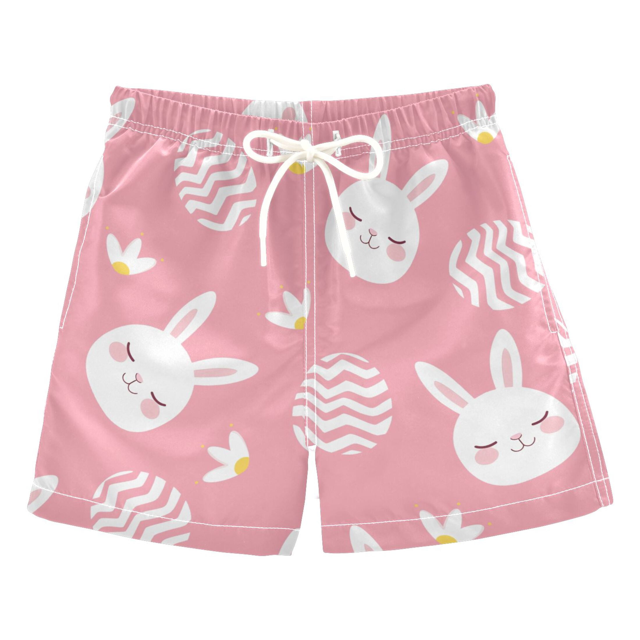BZSMCE Beach Shorts Trunks Quick Dry Short Rabbit Easter Egg Pattern Of ...