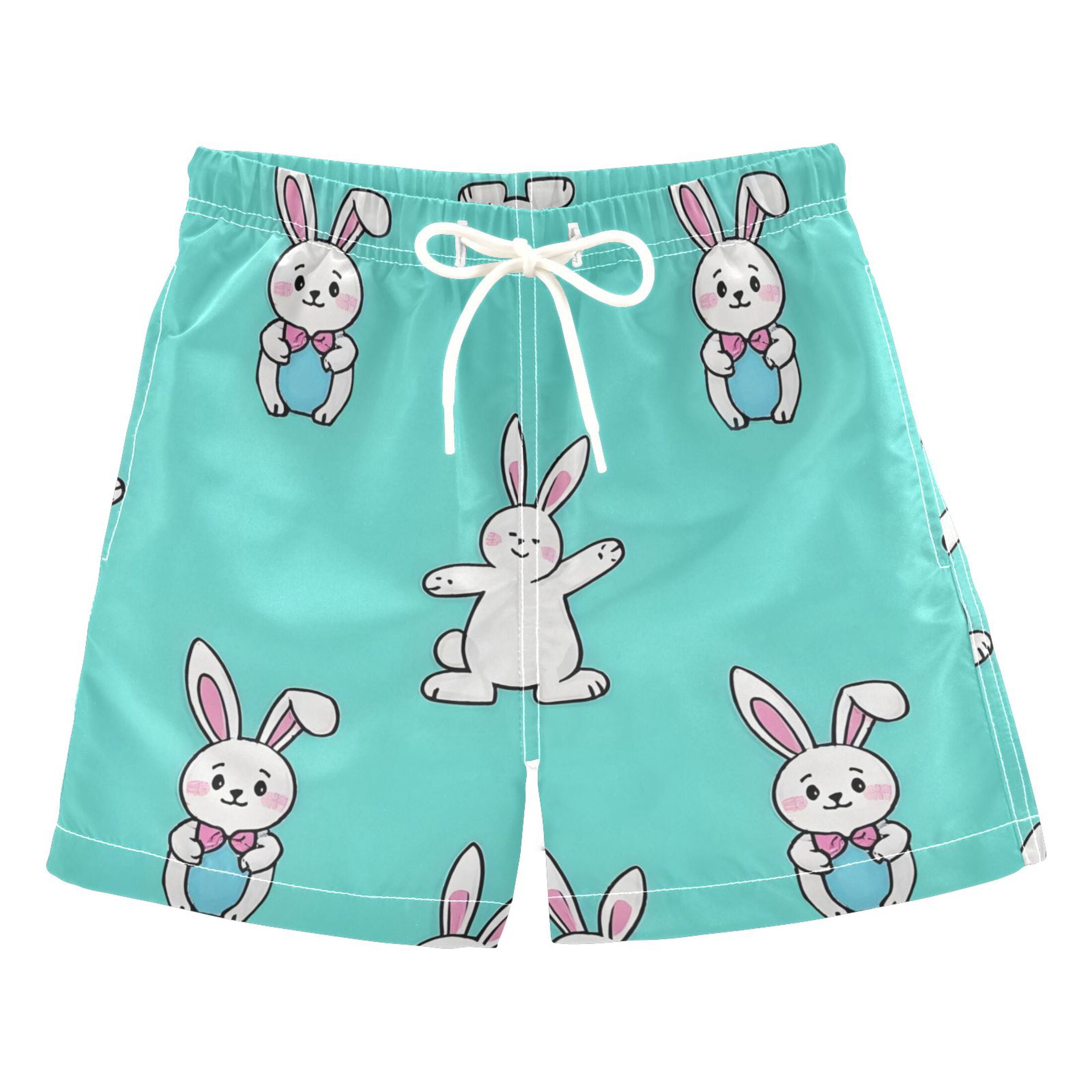 BZSMCE Beach Shorts Trunks Quick Dry Short Rabbit Pattern Of Printed ...