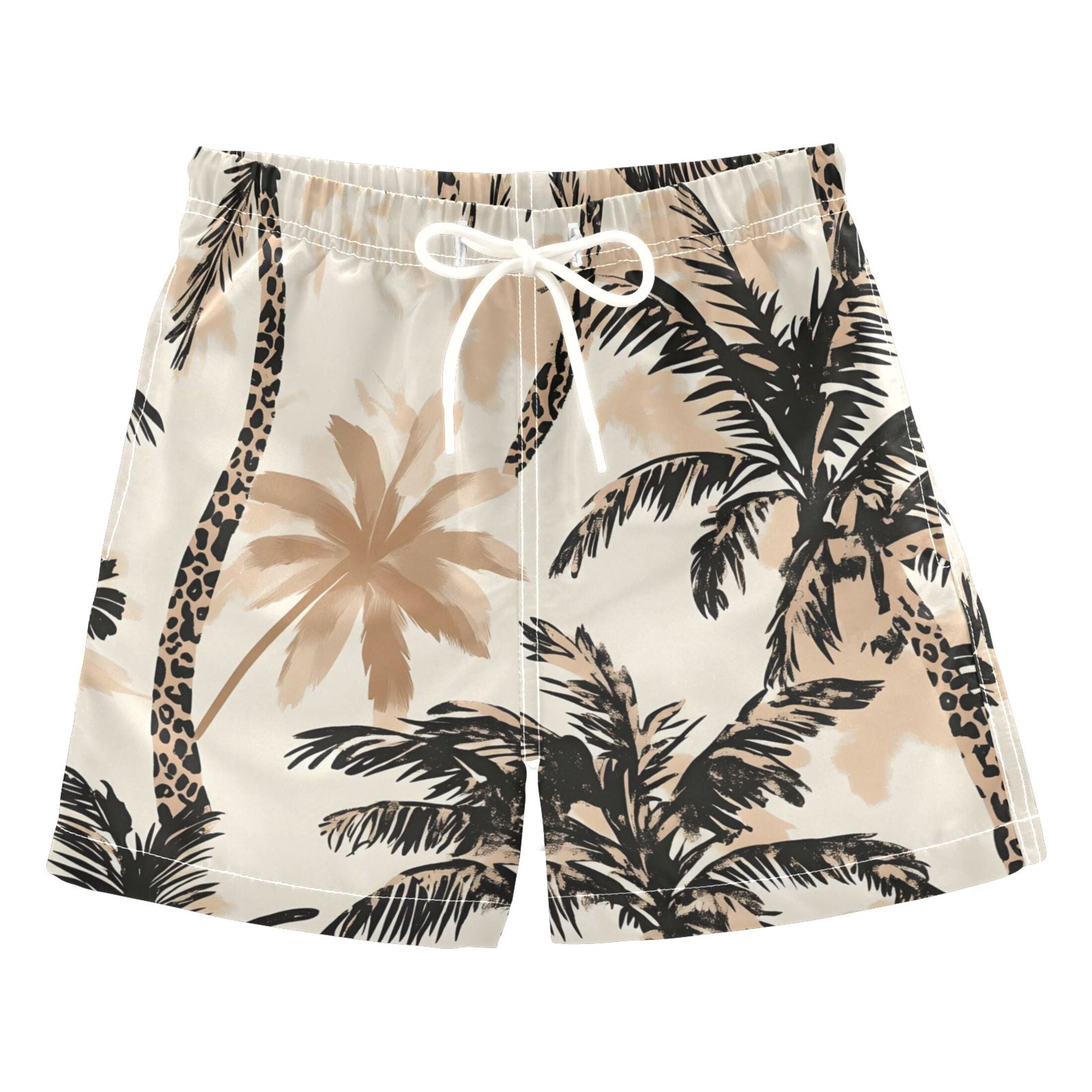 BZSMCE Beach Shorts Trunks Quick Dry Short Tropical Bold Leopard Palm ...