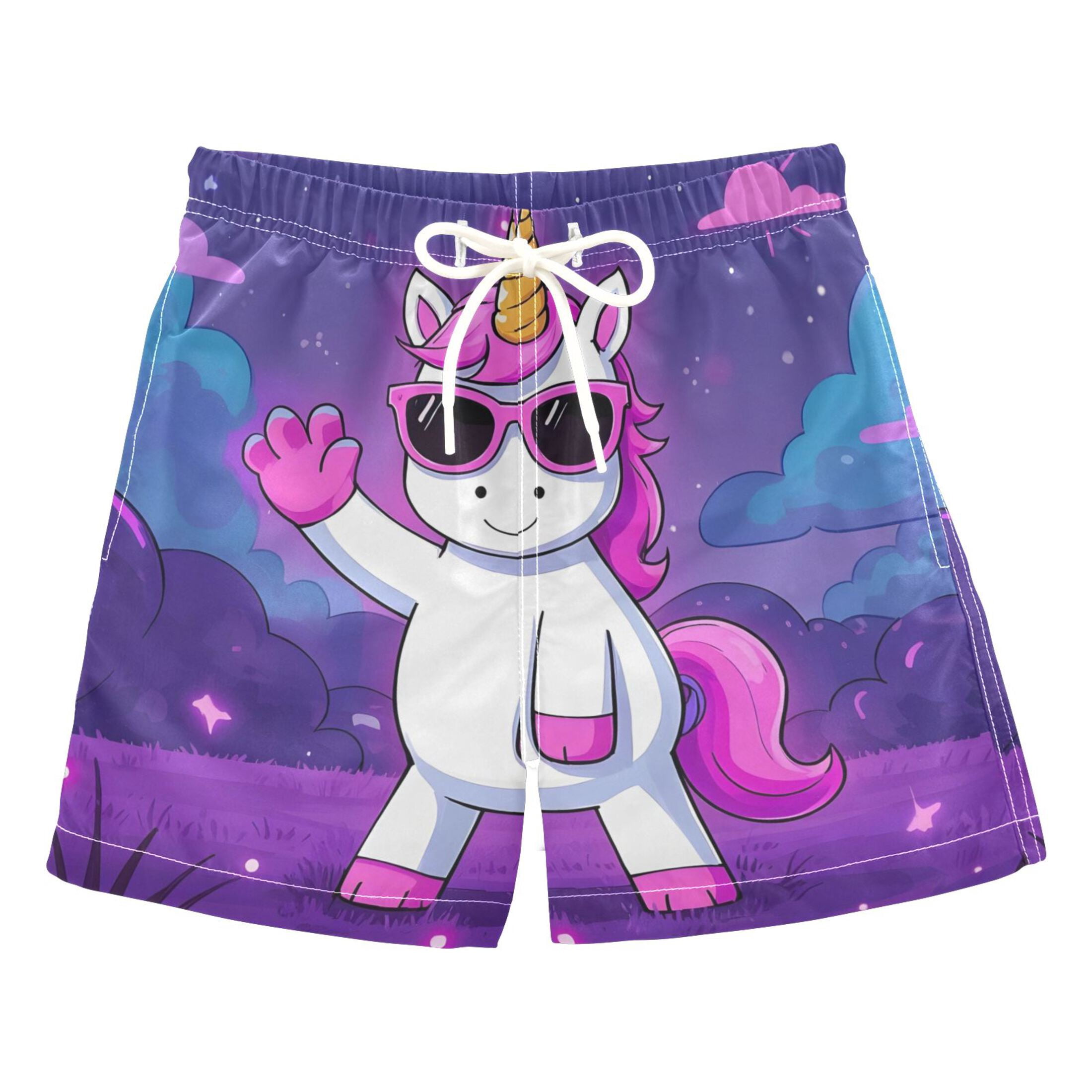 BZSMCE Beach Shorts Trunks Quick Dry Short Unicorn Night Of Printed ...