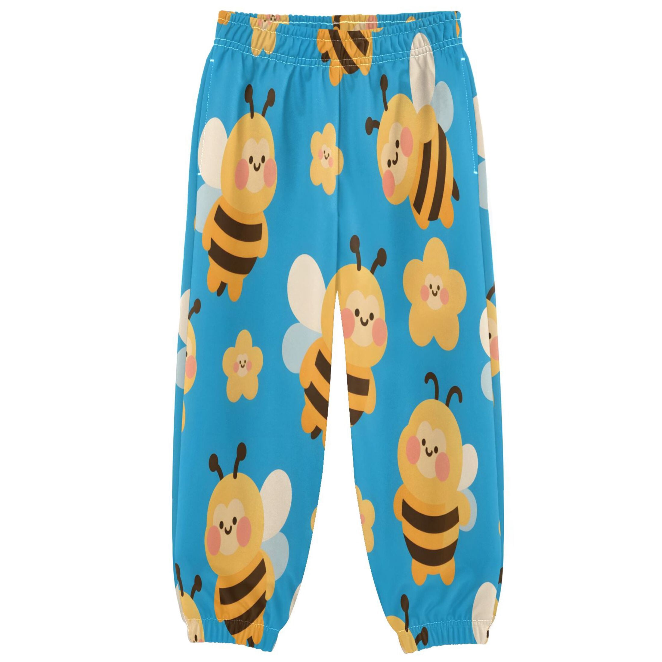BZSMCE Bee Pattern Print Elastic Waist Jogger Pants Lightweight Wind ...