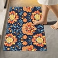 BZSMCE Black Background Pattern 2-Piece Non-Slip Absorbent Bathroom Rug ...