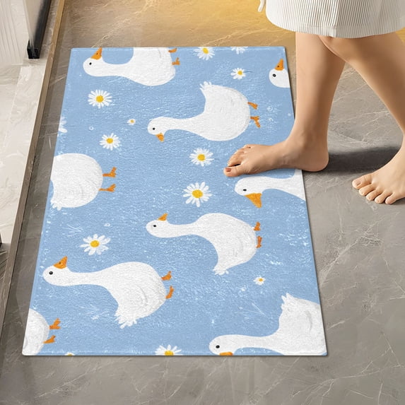 BZSMCE Blue Lily Floret Pattern Pattern 2-Piece Non-Slip Absorbent ...