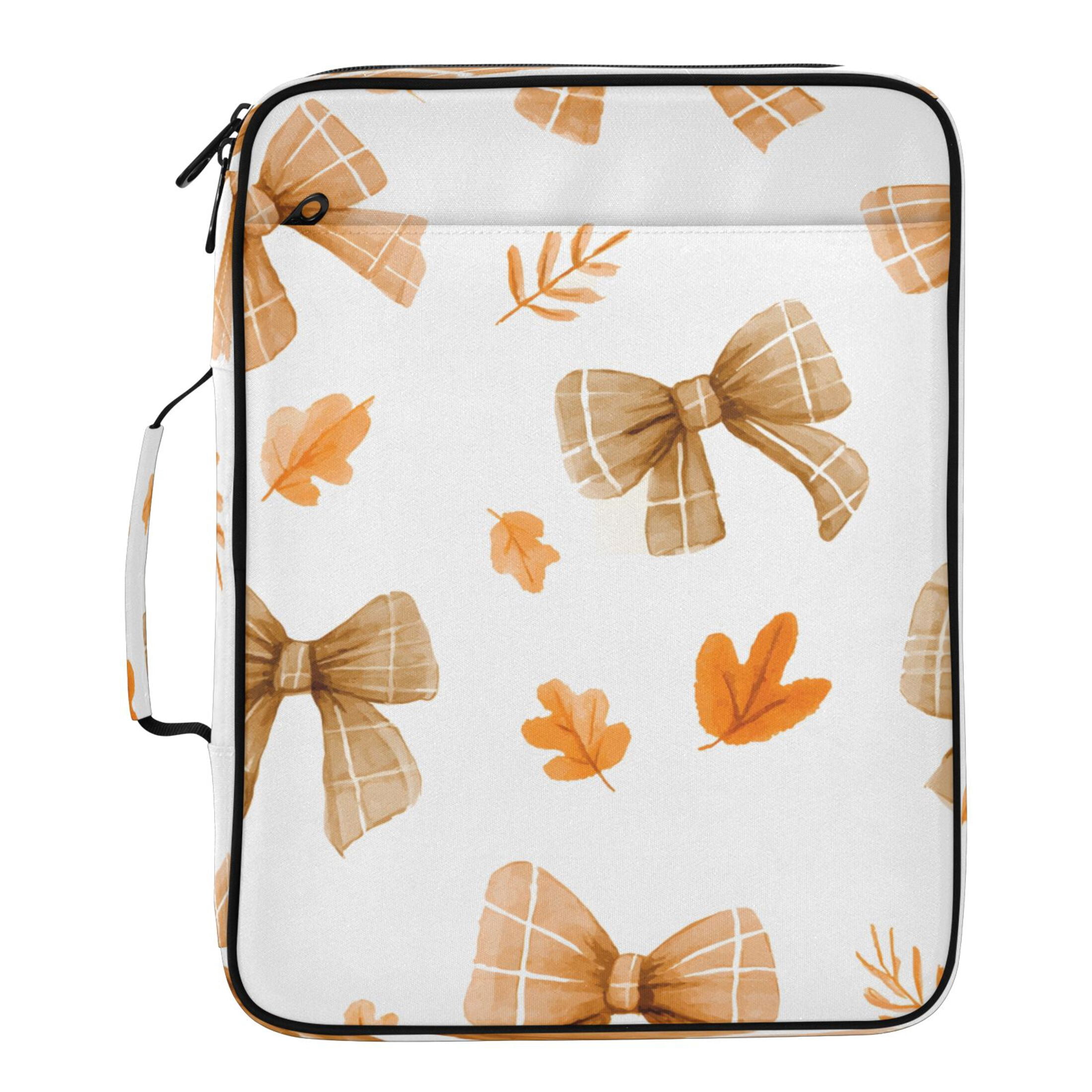 BZSMCE Bow Leaves Pattern Pattern Water-Resistant Filing Folder Binder ...