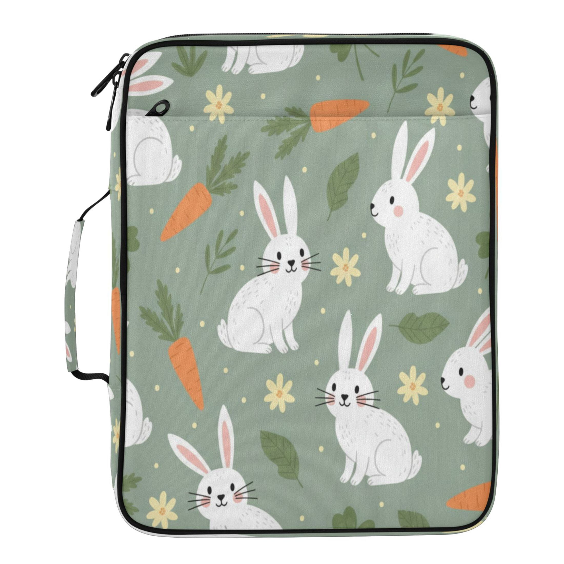 BZSMCE Bunny Rabbit Green Pattern Water-Resistant Filing Folder Binder ...