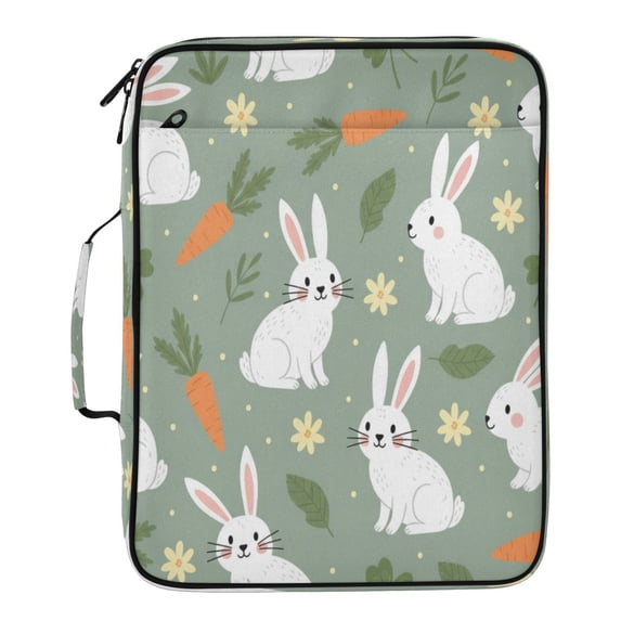 BZSMCE Bunny Rabbit Green Pattern Water-Resistant Filing Folder Binder ...
