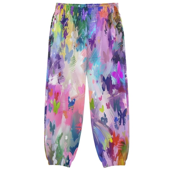BZSMCE Butterfly Pattern Print Elastic Waist Jogger Pants Lightweight ...