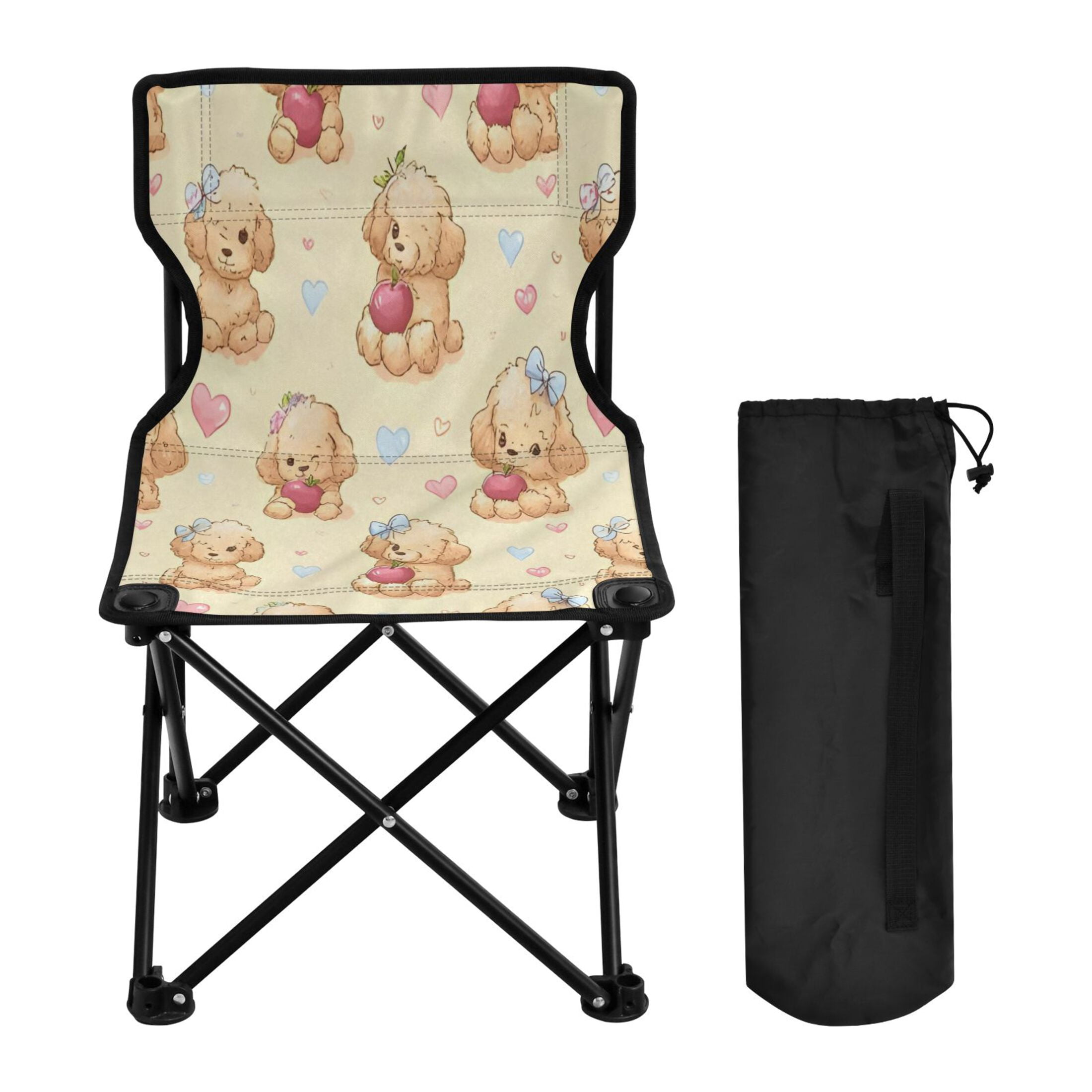 BZSMCE Camping Chairs Modern Folding chair In Bow Bear Hearts Pattern ...