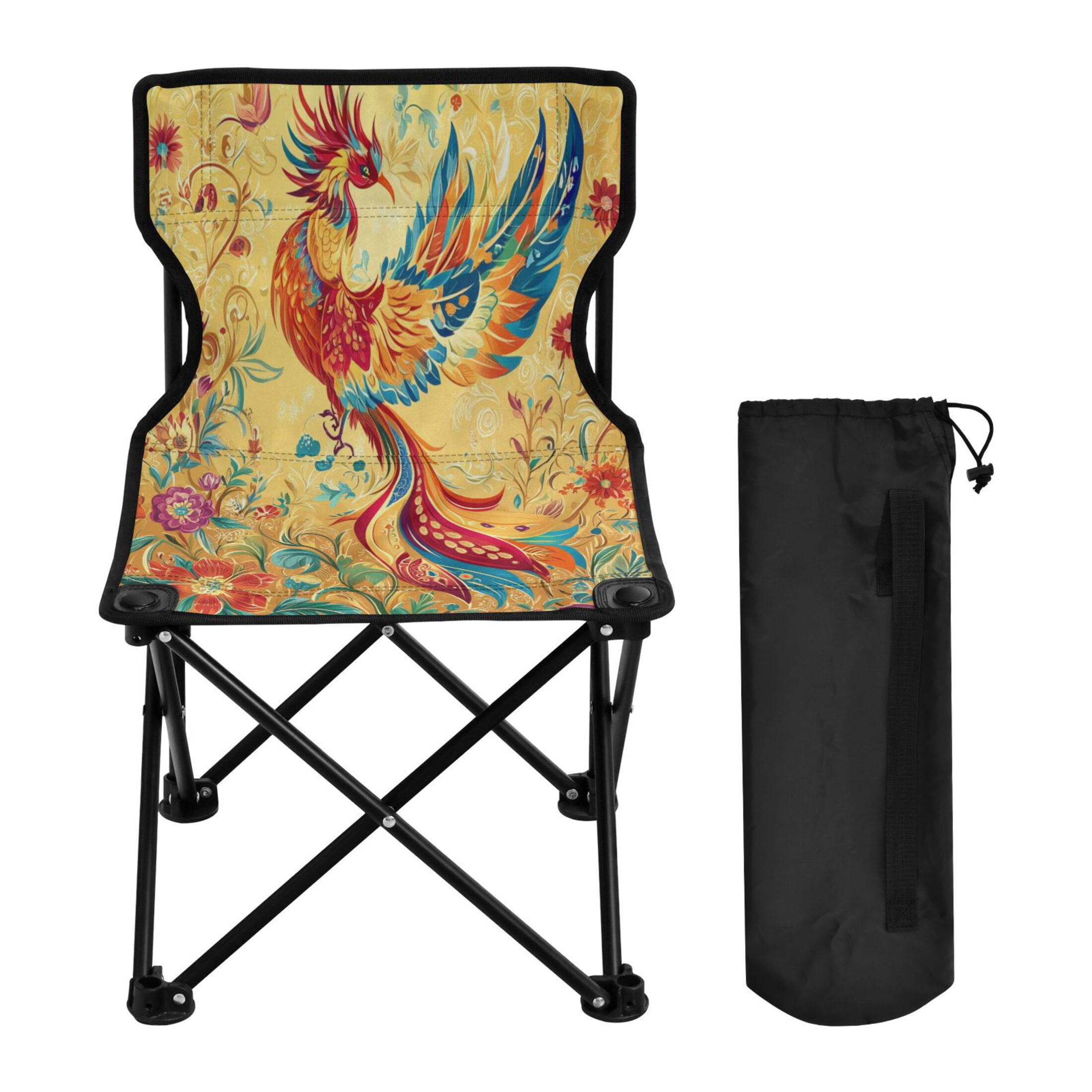 BZSMCE Camping Chairs Modern He Phoenix Reborn Pattern Folding chair ...