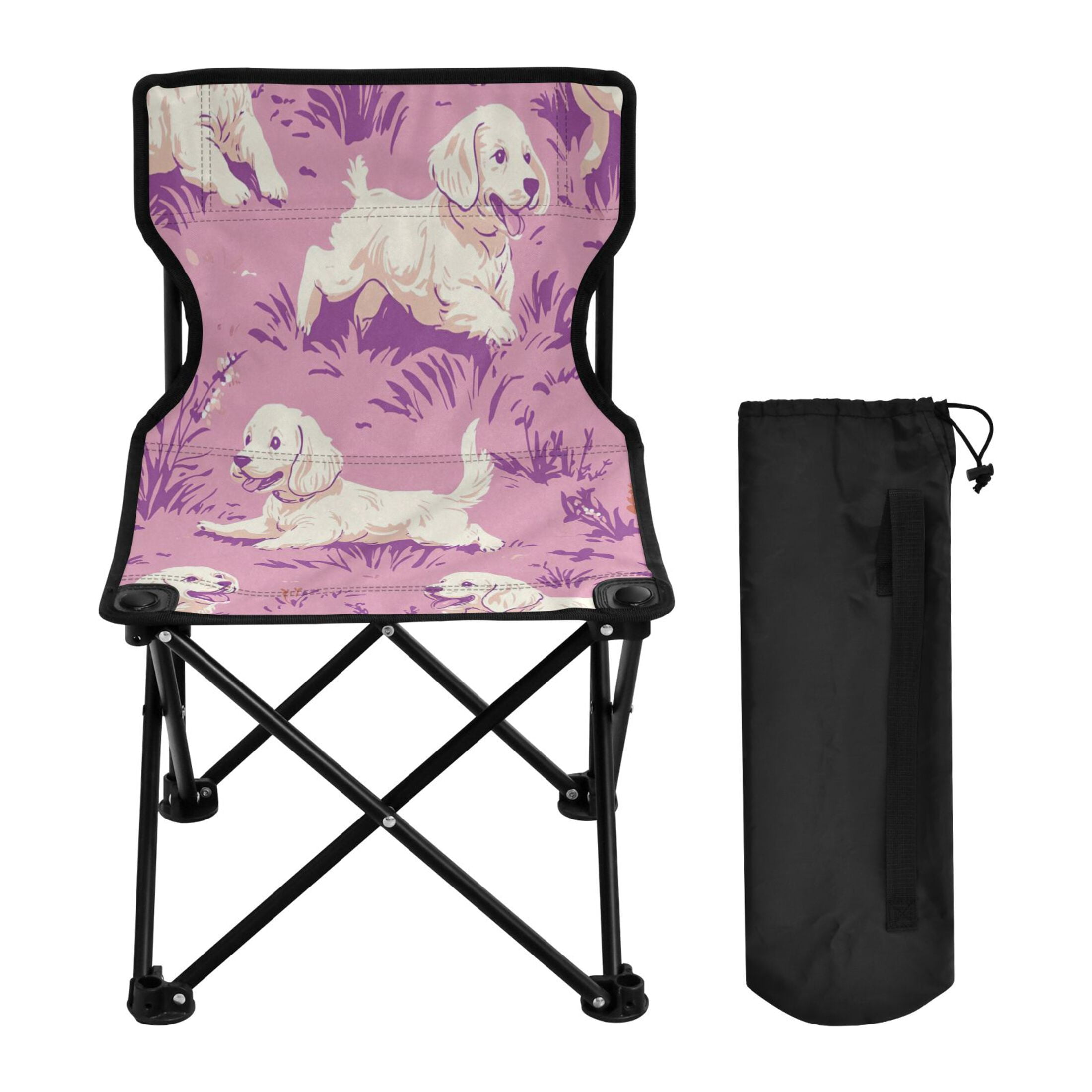 BZSMCE Camping Chairs Modern Joyful Tails Pattern Folding chair ...